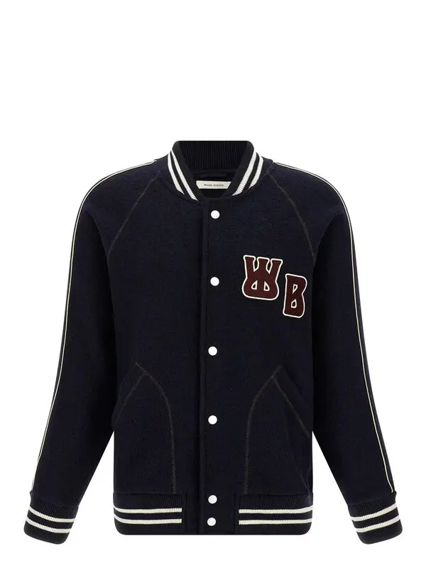 WALES BONNER The October Varsity Bomber Jacket - Blue