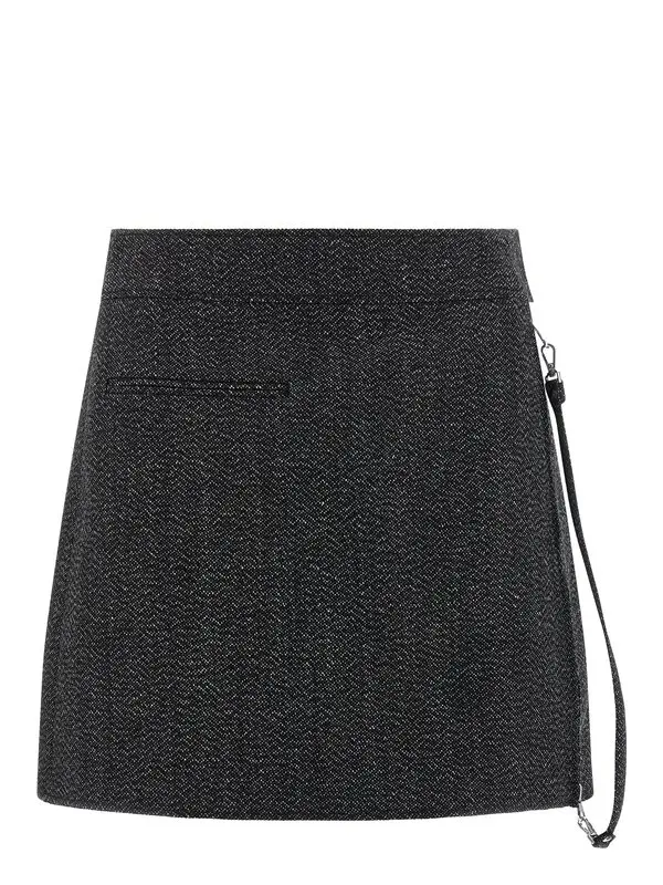 COURREGES Zipped Caviar Mini' Skirt - Gray
