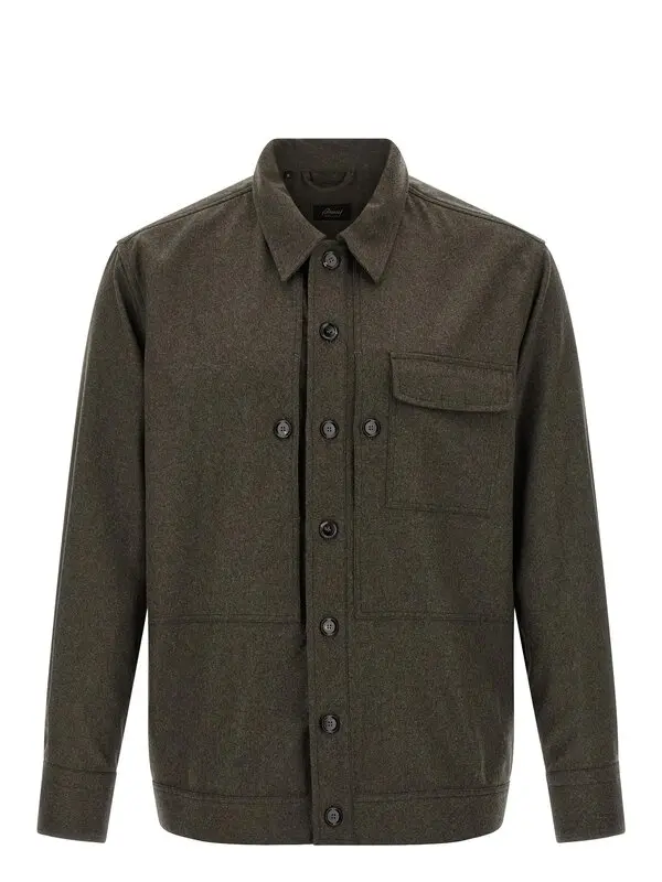 Brioni Wool Cloth Overshirt - Gray