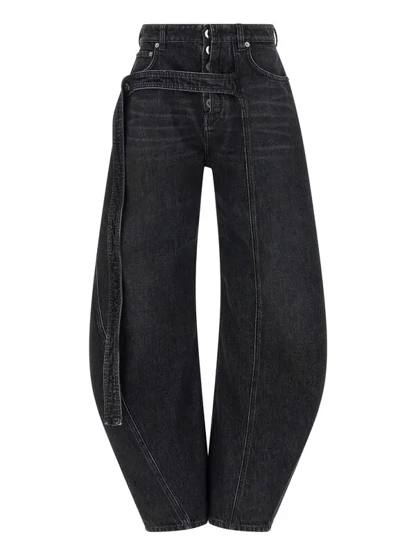 Jean Paul Gaultier Low Waist Wide Leg Jeans - Black