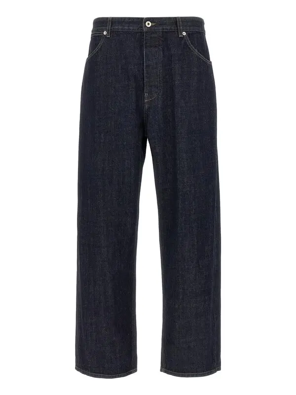 JIL SANDER Cotton Diagonal Jeans - Blue