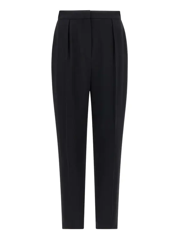 Balmain High-waisted Grain De Poudre Wool Trousers - Black