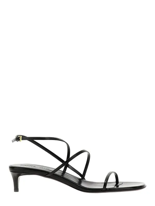 Khaite Loop Kitten Leather Sandals - Black