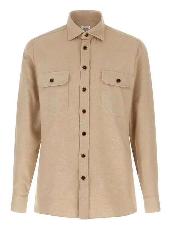 BORRIELLO NAPOLI Flannel Shirt - Beige