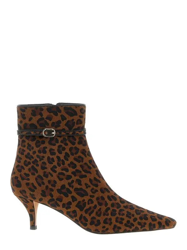 Twin-set Animal Print Ankle Boots - Brown