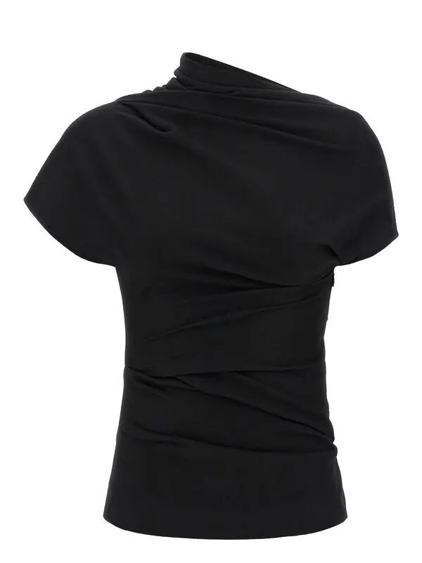 ENTIRE STUDIOS Flop' Stretch Wool Top - Black