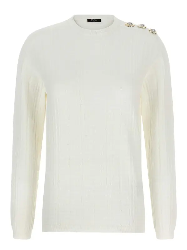 Balmain Maxi Shoulder Top - White