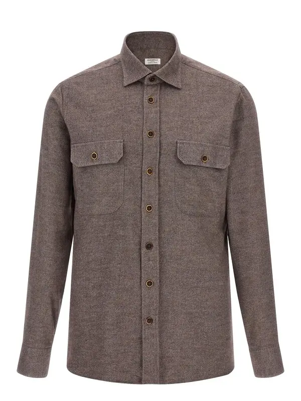 BORRIELLO NAPOLI Flannel Shirt - Brown