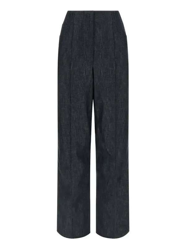 Fendi Roma Patch Wide-leg Jeans - Blue