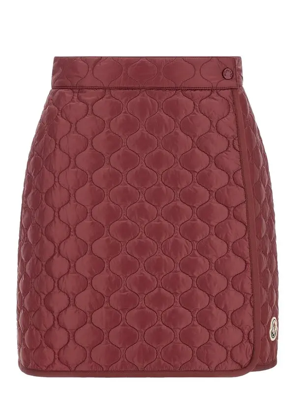 Moncler Square Quilted Mini Skirt - Bordeaux