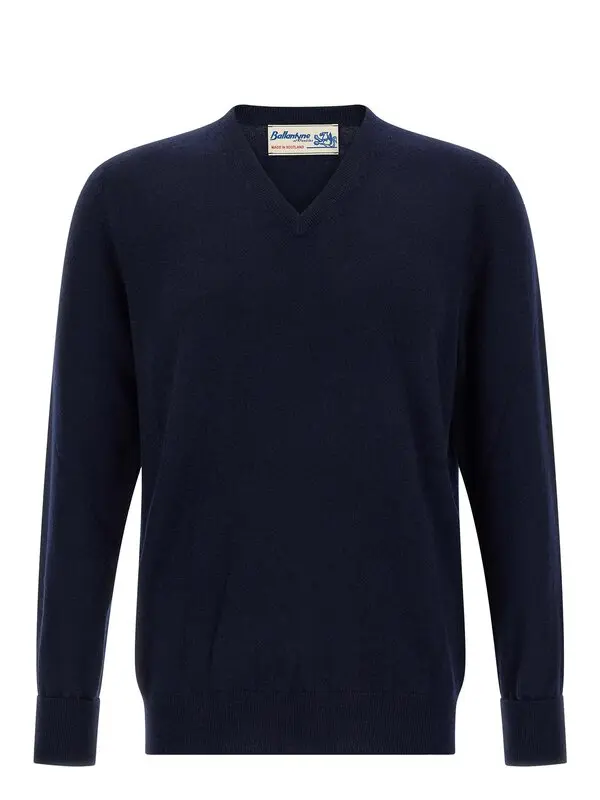 BALLANTYNE V-neck Cashmere Sweater - Blue