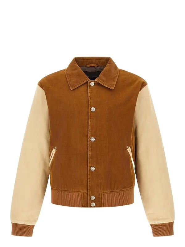 WALES BONNER Corduroy Homecoming Bomber Jacket - Brown