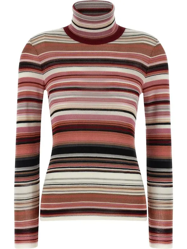 Missoni Striped Turtleneck Sweater - Pink