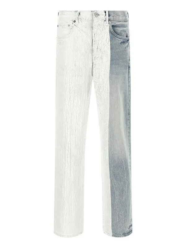 PURPLE BRAND Crackle Silver Straight Leg Jeans - Light Blue