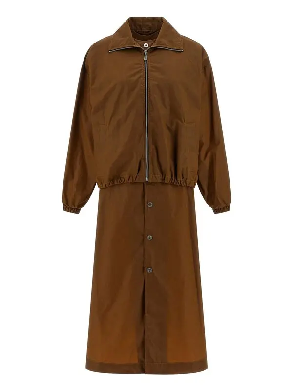 MARBELL Iryna' Waxed Cotton Canvas Trench Coat - Brown
