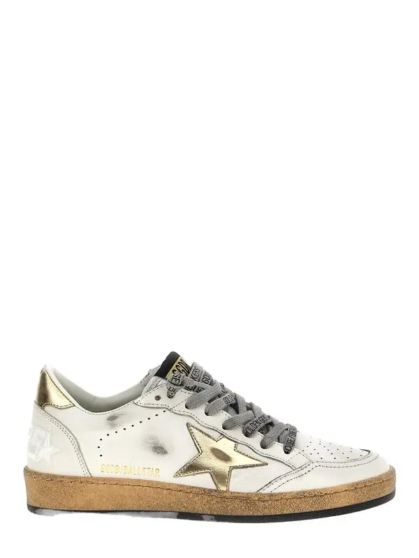 GOLDEN GOOSE Ball Star Leather Sneakers - Gold
