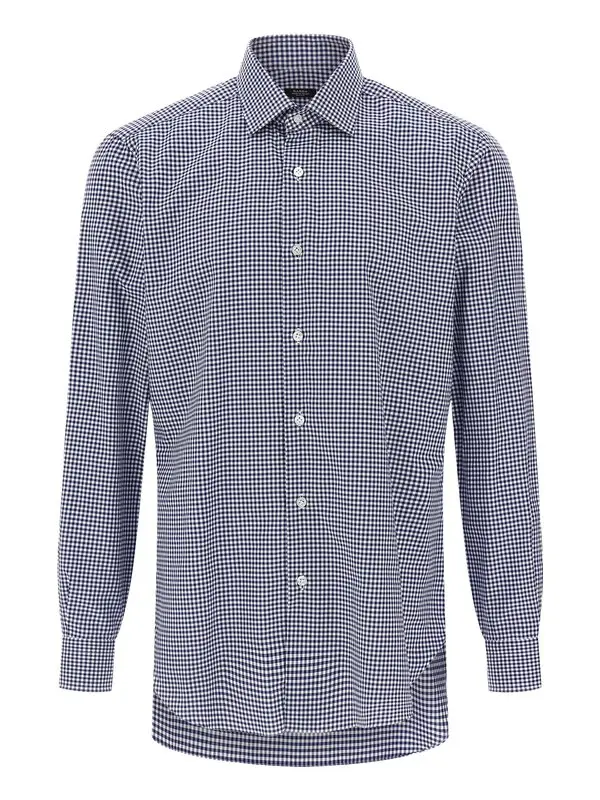 BARBA NAPOLI Vichy Shirt - Blue