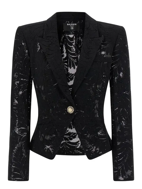 Balmain Lace Blazer - Black