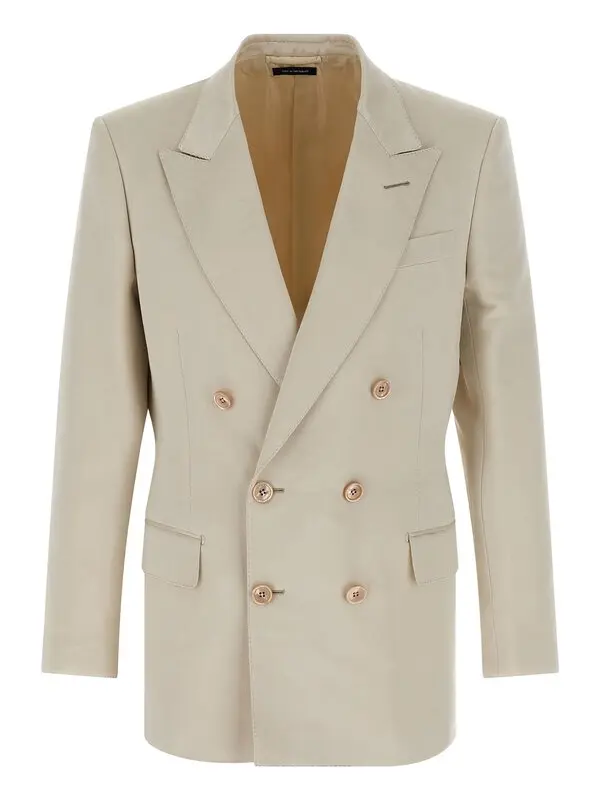TOM FORD Double Breasted Blazer - Beige