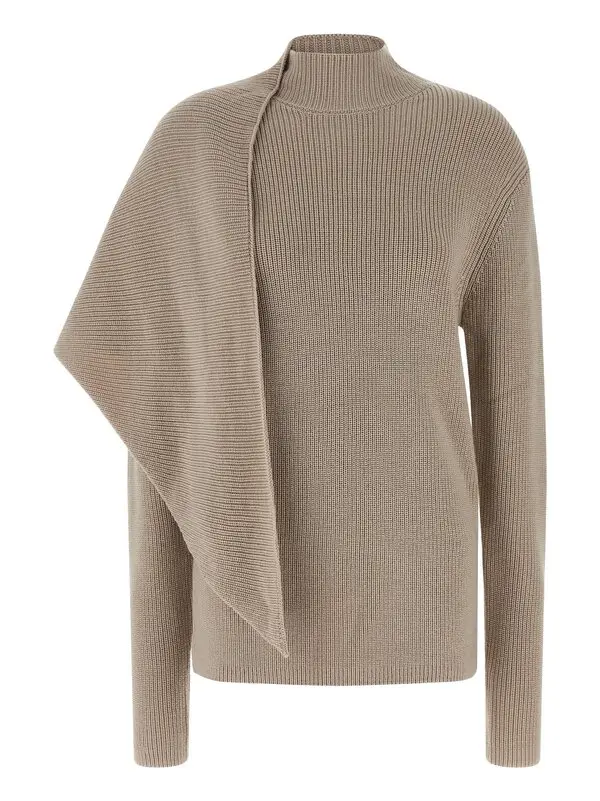 ENTIRE STUDIOS Wrap' Merino Wool Sweater - Beige