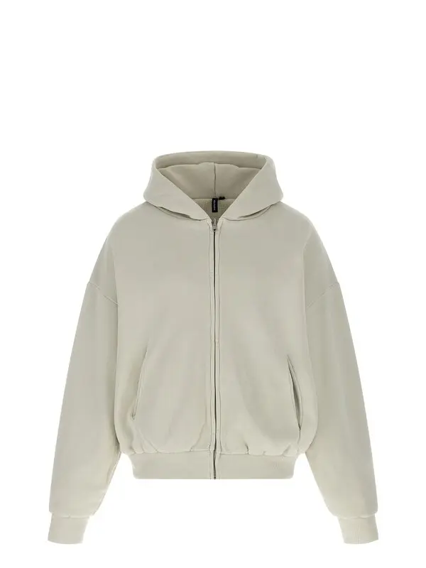 ENTIRE STUDIOS Thermal Cotton Zip Hoodie - White