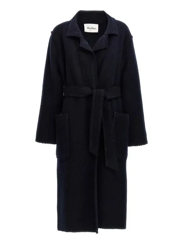 Max Mara Jene' Wool And Cashmere Coat - Blue