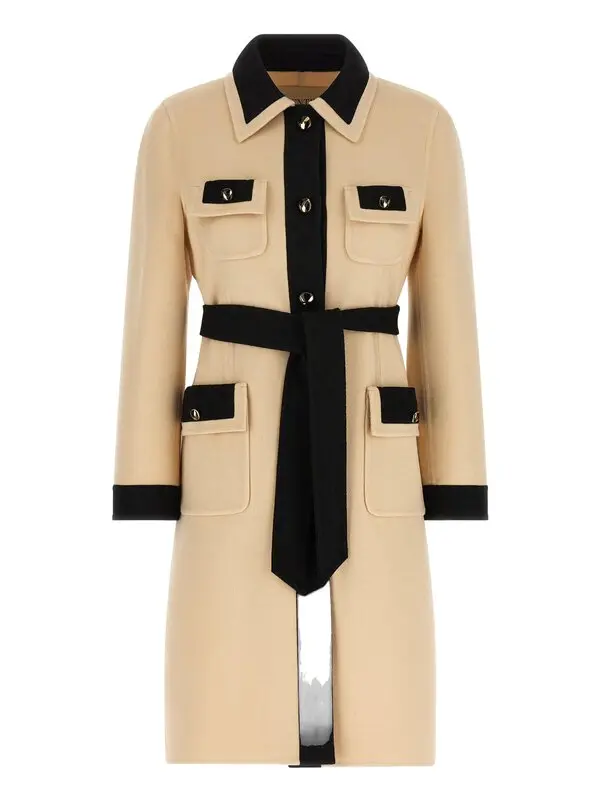 Valentino Garavani Wool Midi Coat - White/black