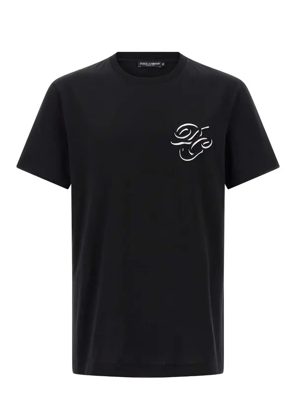 Dolce & Gabbana Double Embroidery T Shirt - Black