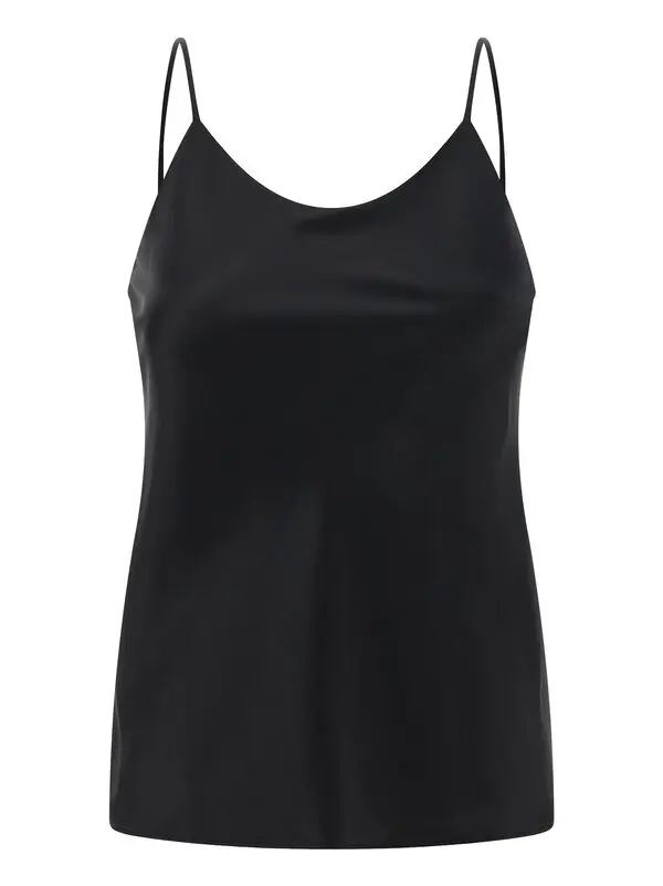 Max Mara Silk Satin 'ontano' Top - Black