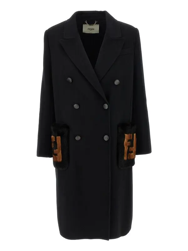 Fendi Double Wool Coat - Black