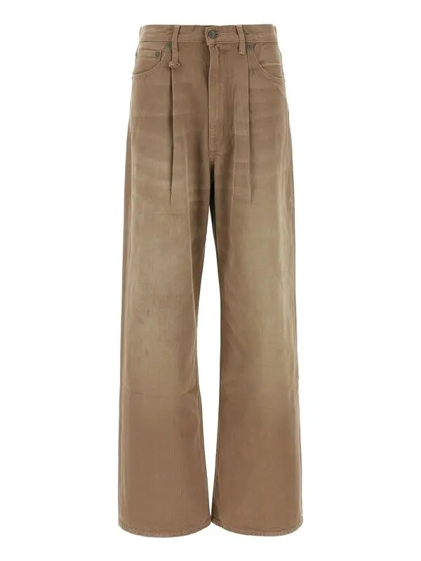 R13 Damon Pleated Jeans - Brown