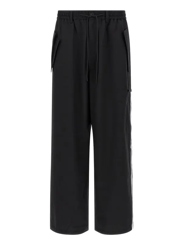 Y3 Wool Blend Straight Leg Pants - Black