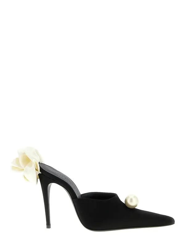 Magda Butrym Satin Mules - Black