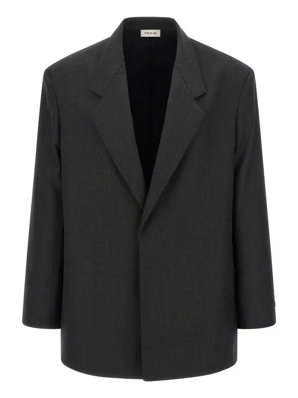 Fear Of God Single-breasted Herringbone Wool Blazer - Gray