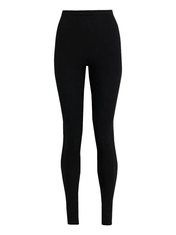 TOTEME Ribbed Woolblend Leggings - Black