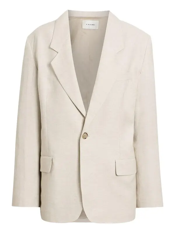 FRAME The Grandfather Canvas Blazer - Cream