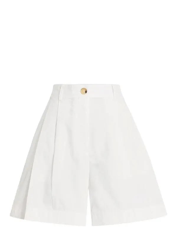 TOTEME Pleated Cotton-poplin Shorts - Off-white