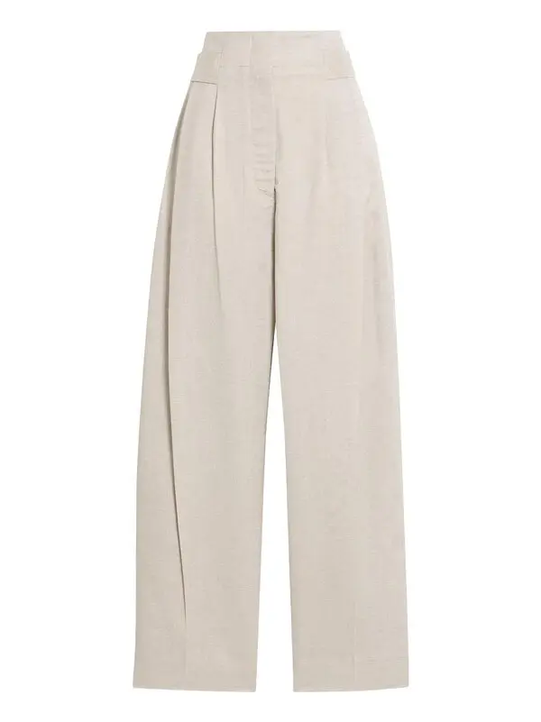 TOTEME Linen And Lyocell-blend Wide-leg Pants - Beige