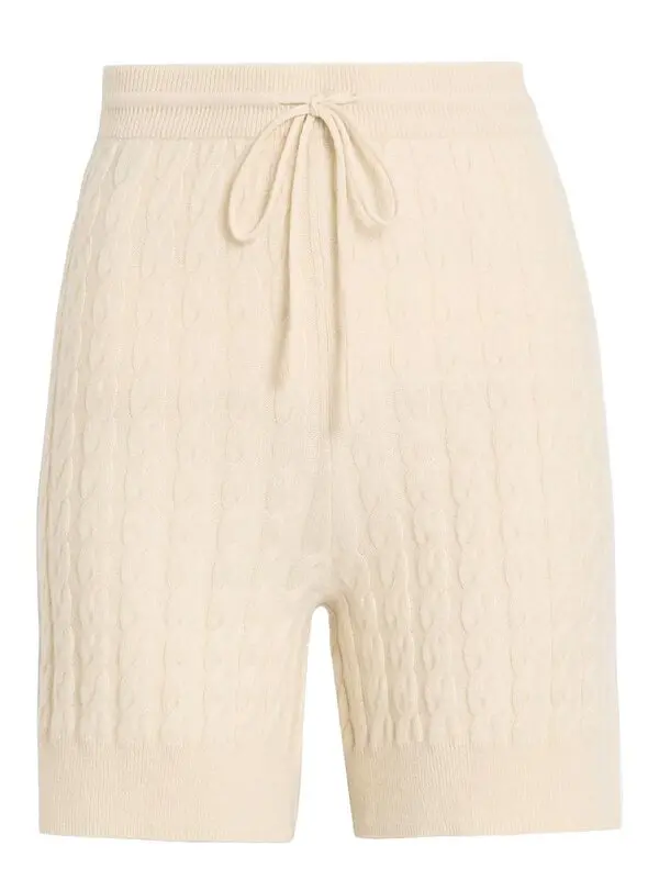 TOTEME Cable-knit Wool-cashmere Blend Shorts - Ecru