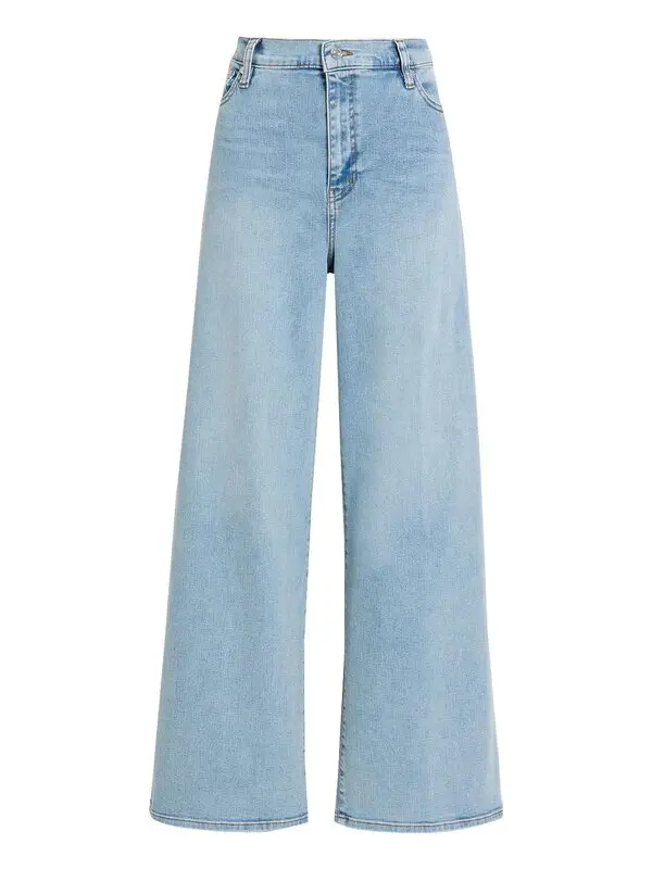 FRAME Le Slim Palazzo High-rise Wide-leg Jeans - Light Denim