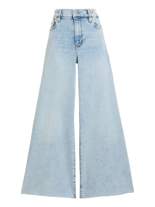 FRAME Le Palazzo Crop High-rise Wide-leg Jeans - Light Denim