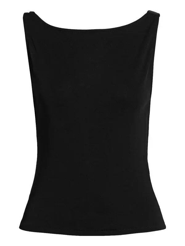 FRAME The Drape Crepejersey Tank - Black