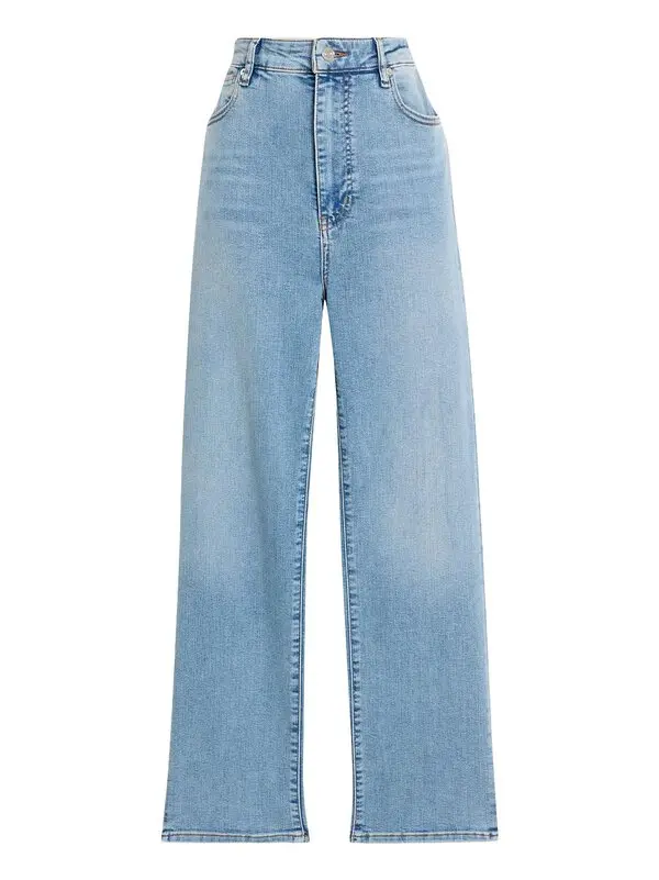 FRAME The Pencil Crop Slim-leg High-rise Jeans - Light Denim