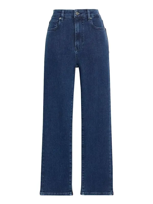 FRAME The Pencil Crop Slim-leg High-rise Jeans - Mid Denim