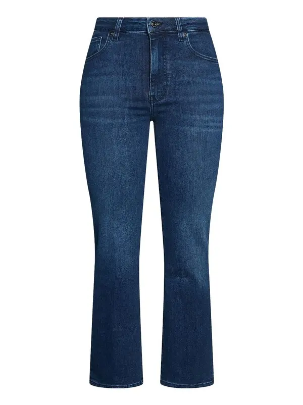 FRAME The Reboot Crop High-rise Bootcut Jeans - Dark Denim