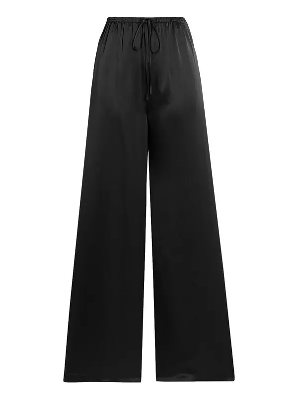 FRAME The Lounge Silk Wideleg Pants - Black