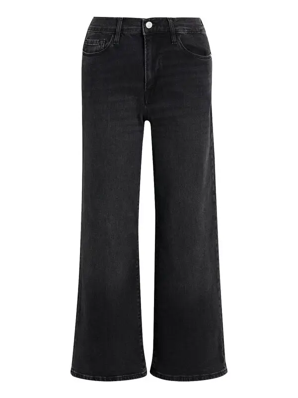 FRAME Le Pixie Slim Palazzo Cropped Jeans - Charcoal