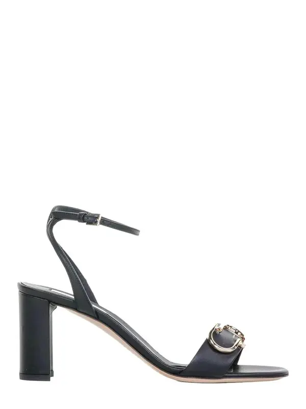 NINALILOU Buckle-detail Block-heel Sandals - Black