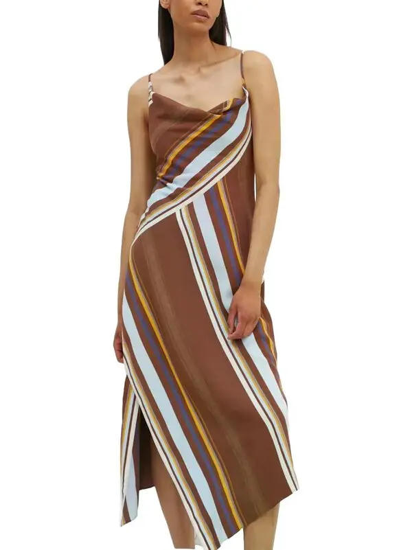A.L.C. Lauren Striped Dress - Brown