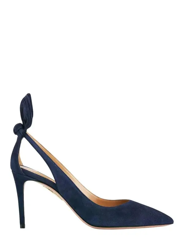 AQUAZZURA 85mm Bow-tie Pumps - Blue